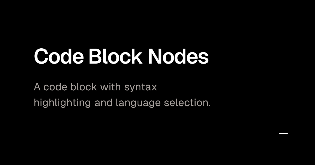 Code Block Nodes - Plate