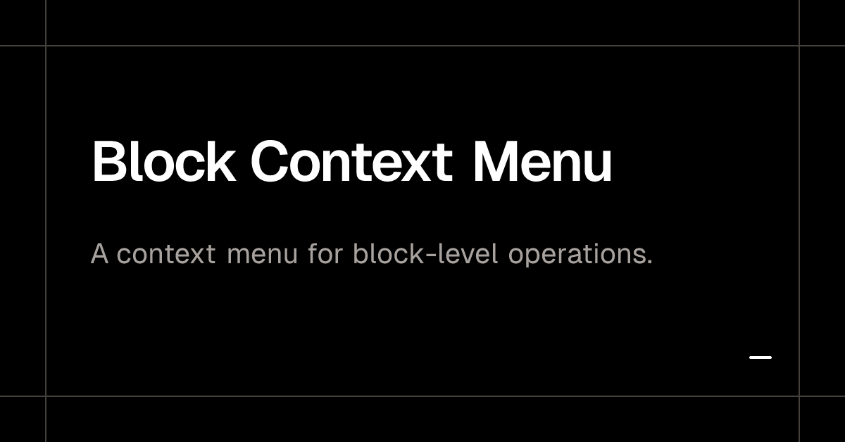 Block Context Menu - Plate