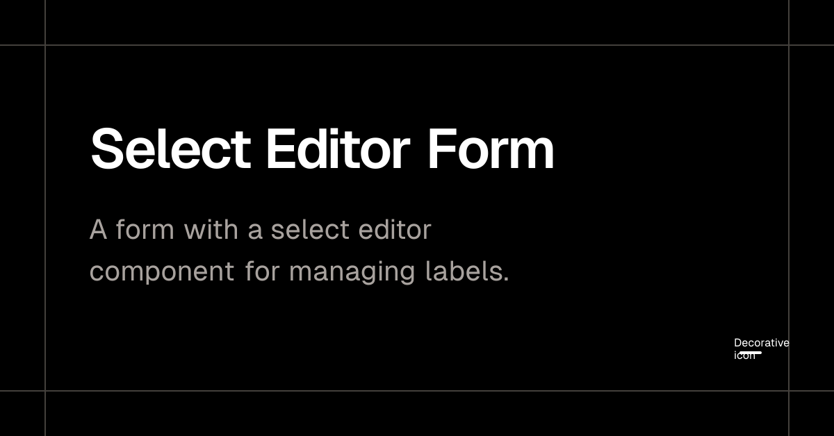 Select Editor Form - Plate