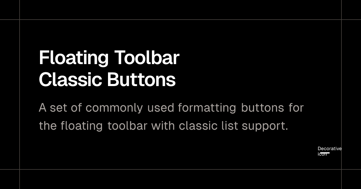 Floating Toolbar Classic Buttons - Plate