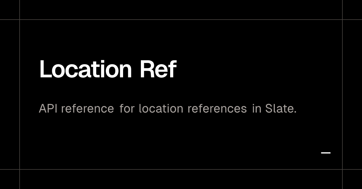 Location Ref - Plate