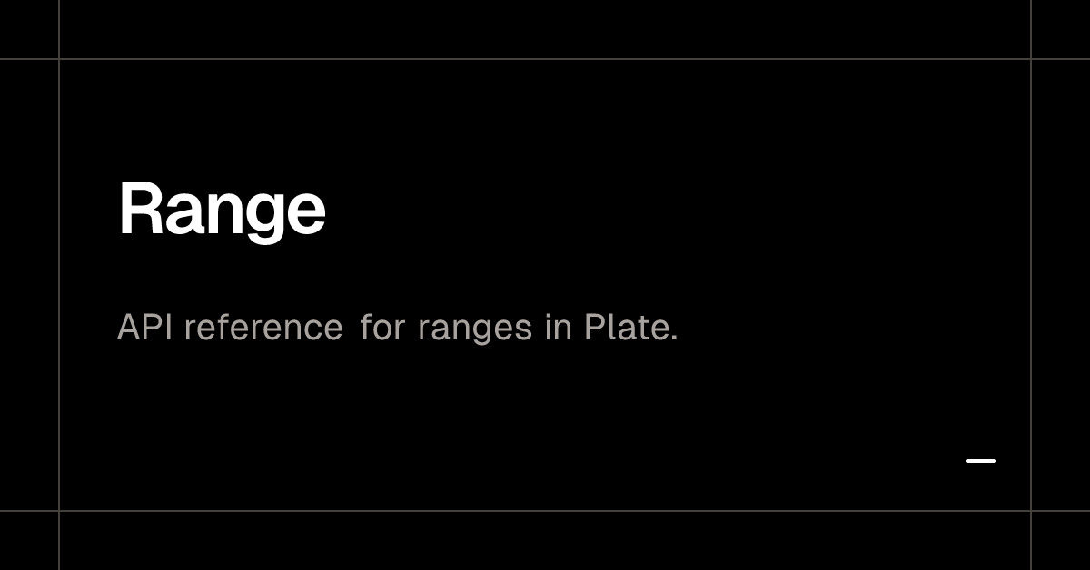 Range - Plate