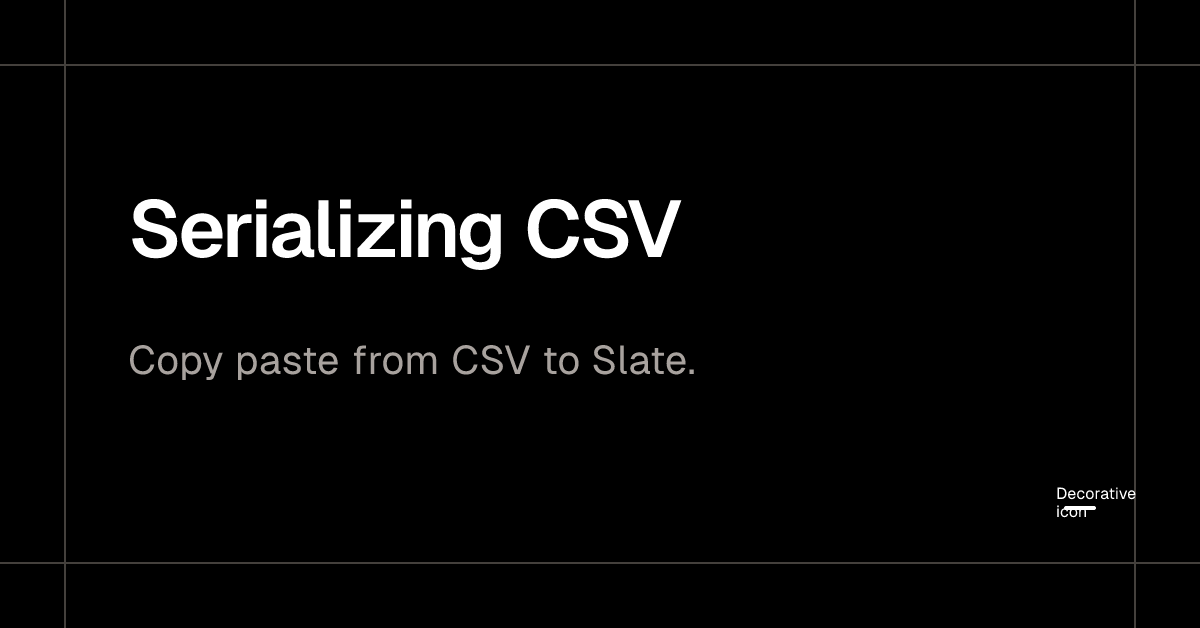 Serializing CSV - Plate