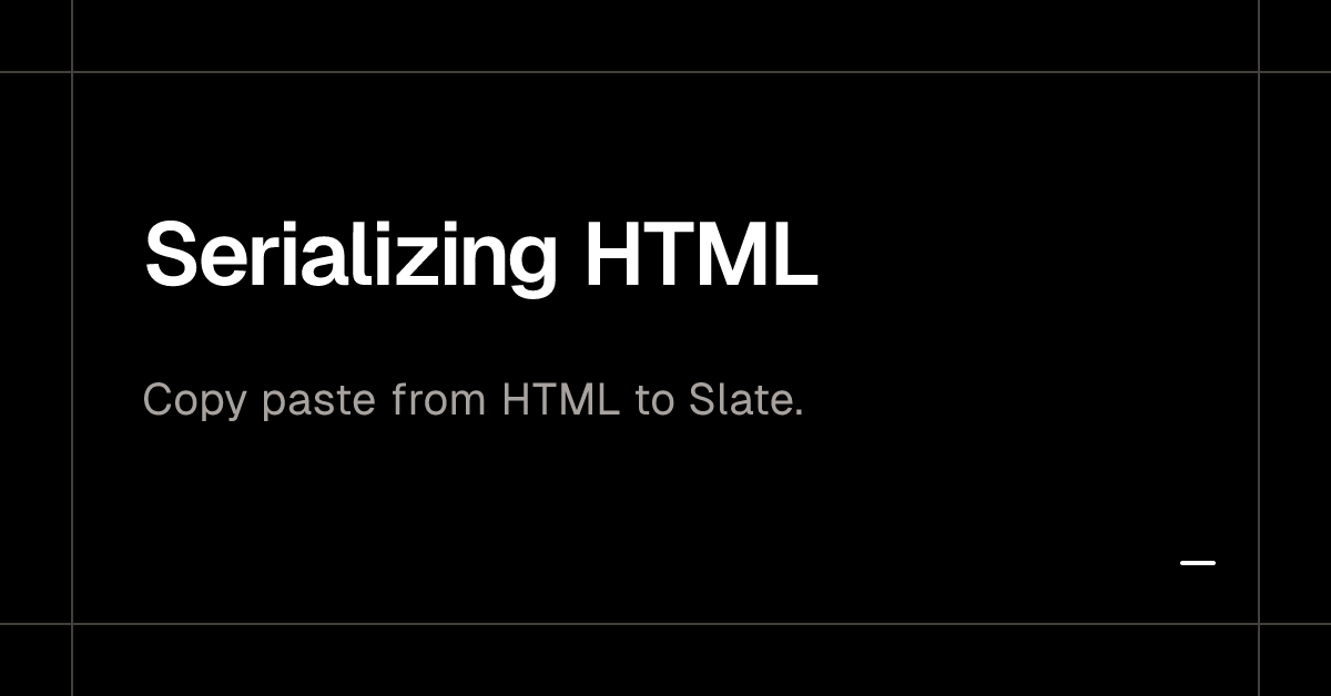 Serializing HTML - Plate