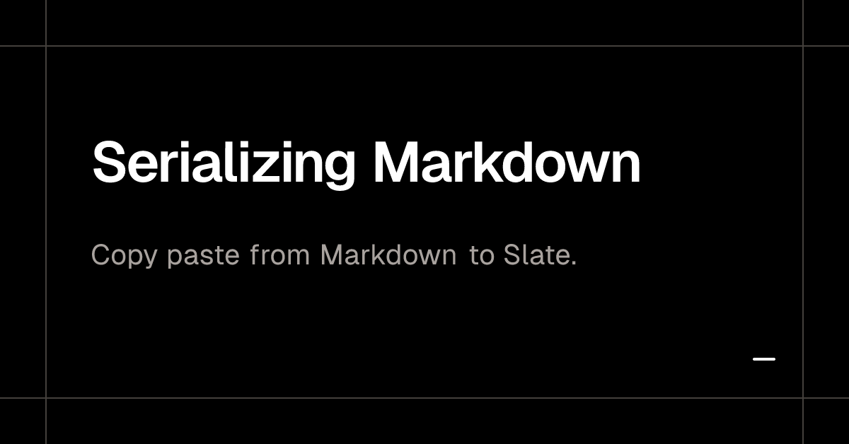 Serializing Markdown - Plate