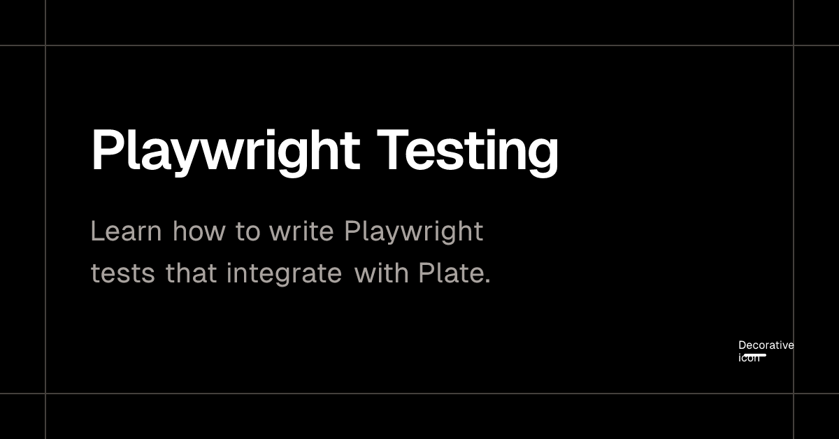 Playwright Testing - Plate