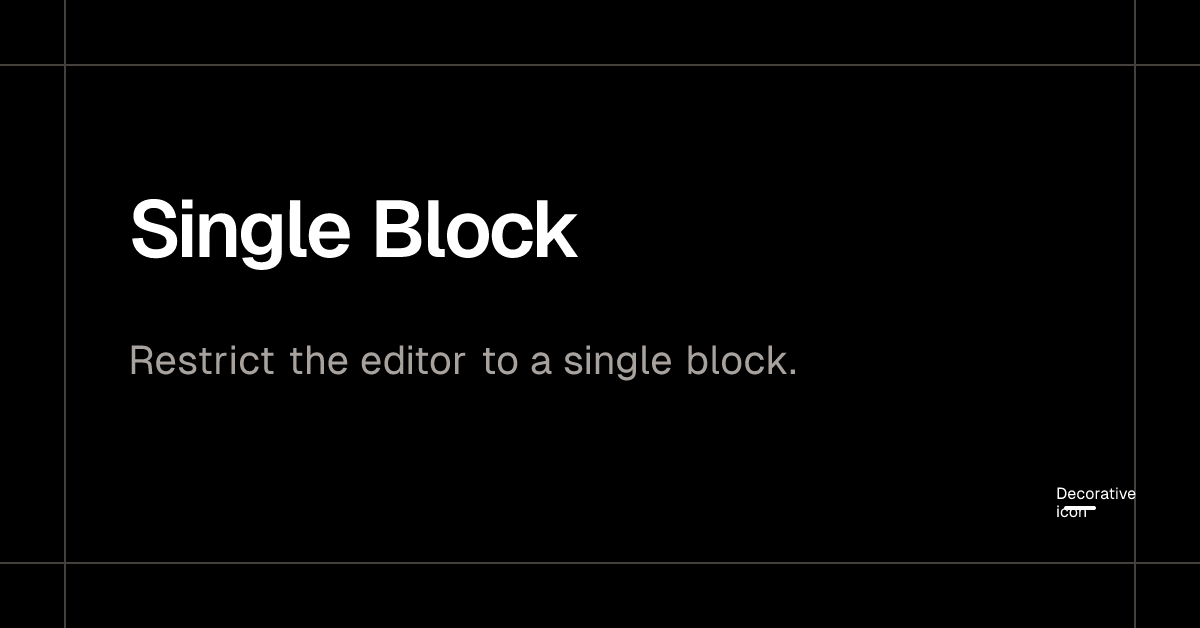 Single Block - Plate