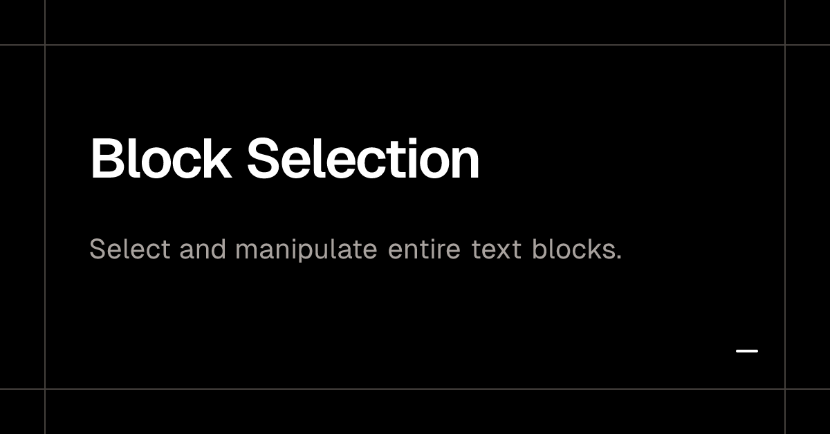 Block Selection - Plate