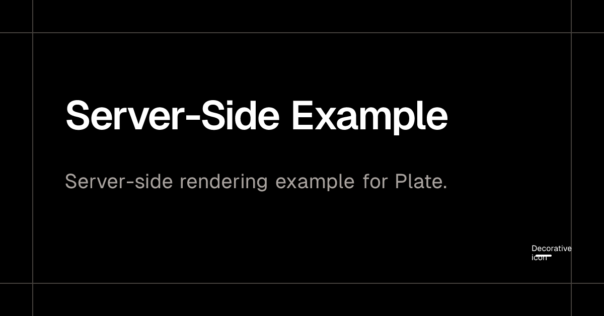 Server-Side Example - Plate
