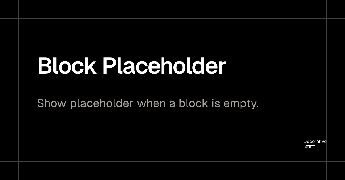 Block Placeholder - Plate