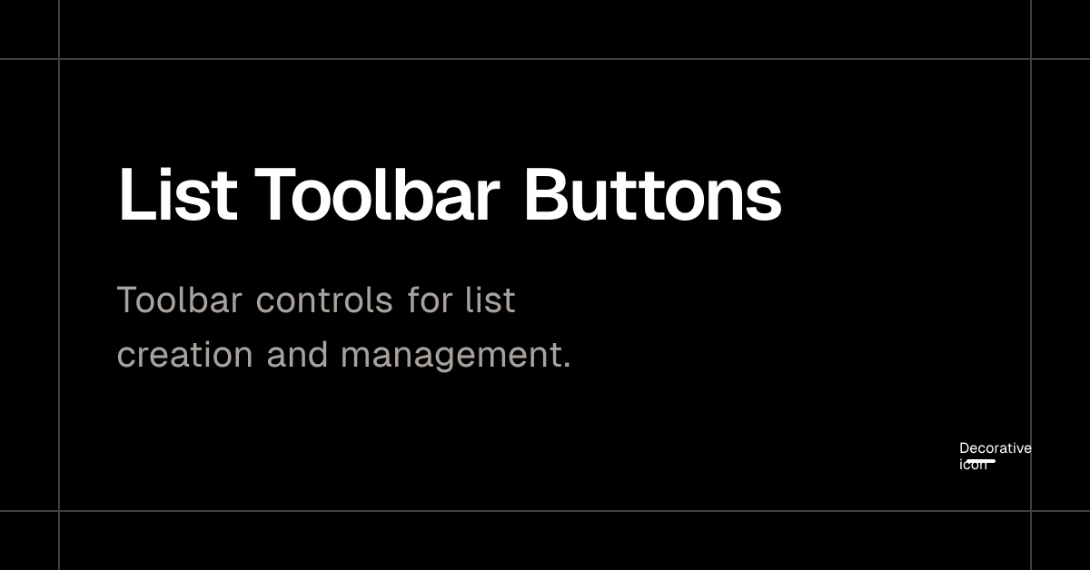 List Toolbar Buttons - Plate