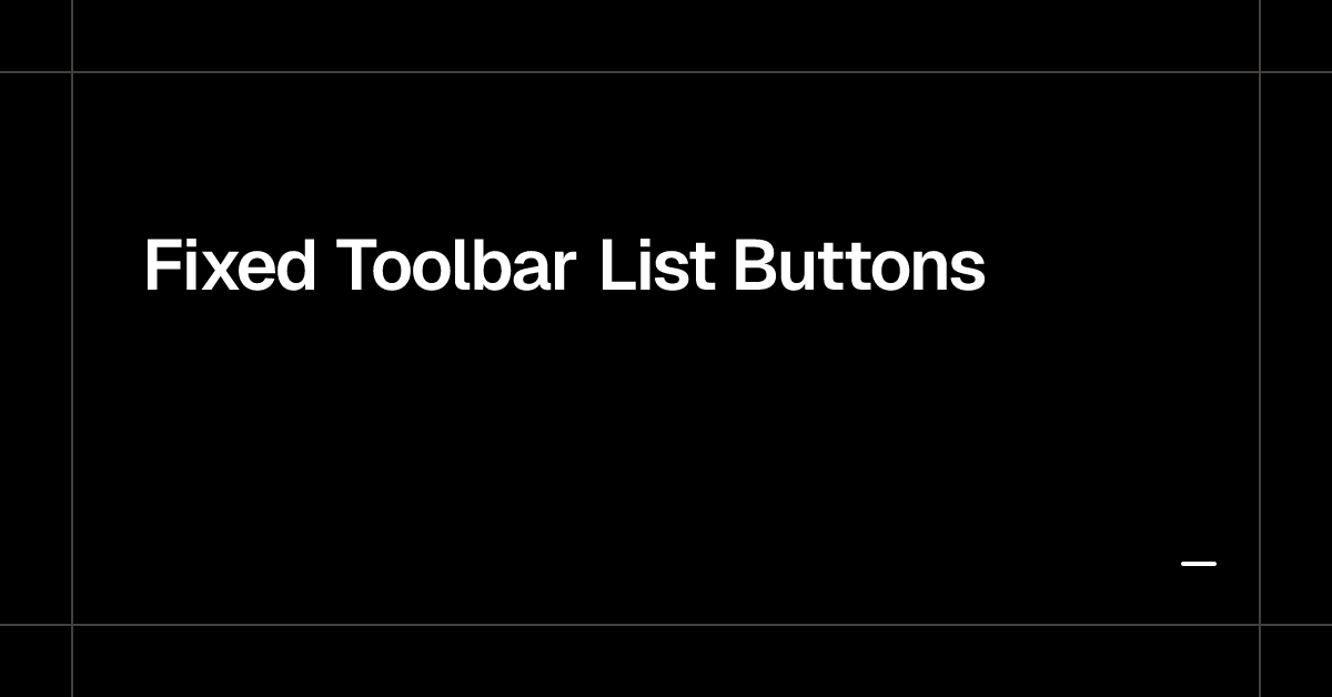 Fixed Toolbar List Buttons - Plate