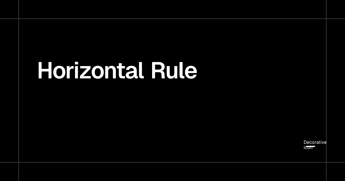 Horizontal Rule - Plate